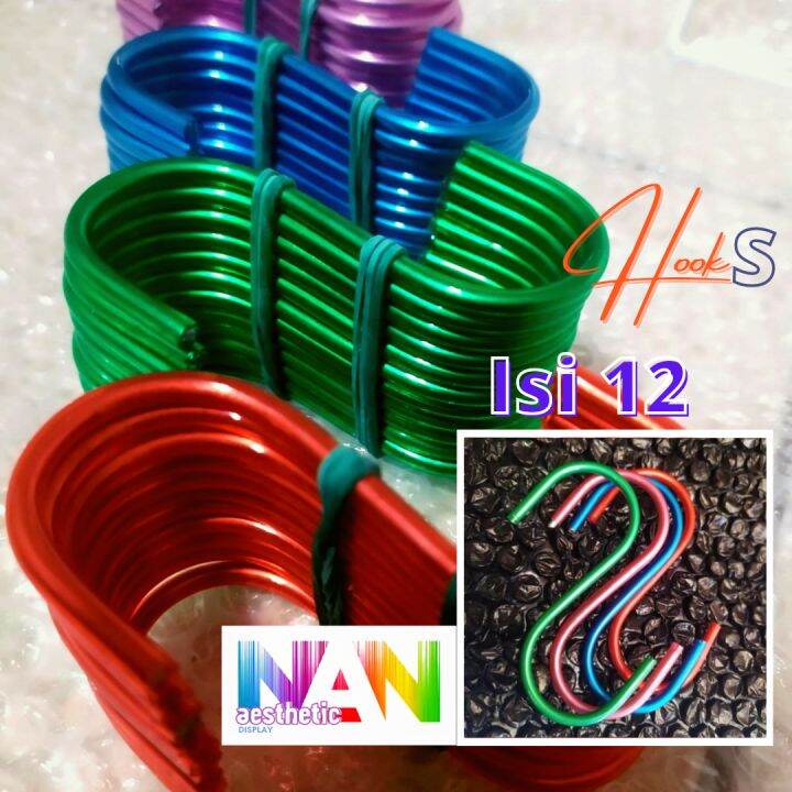 [NAN DISPLAY] SELUSIN Kaitan S warna 12pcs gantungan hook huruf S kait ...