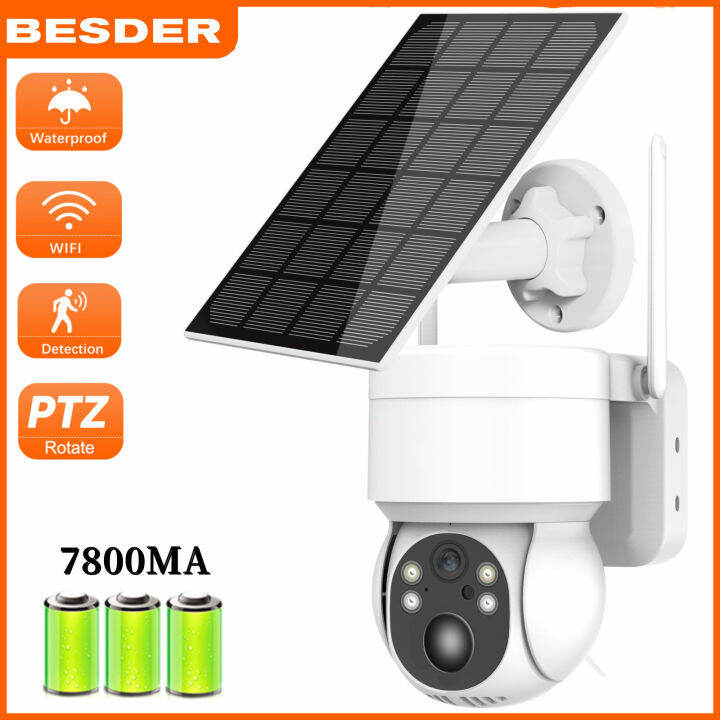 BESDER Solar Camera Wifi Outdoor 4MP 3MP PIR Human Detection Wireless ...