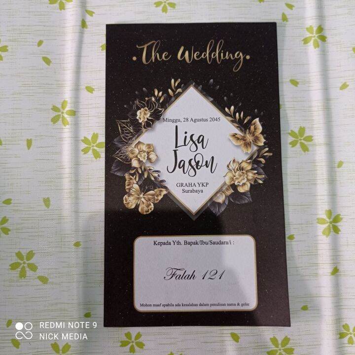 [100pcs] Undangan Falah 121, Undangan pernikahan simple elegan ...
