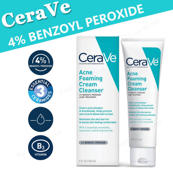 Cerave Acne Foaming Cream Cleanser Acne Treatment Face Wash With 4