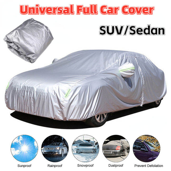 Universal Full Car Cover Rain Frost Snow Dust Waterproof Protection ...