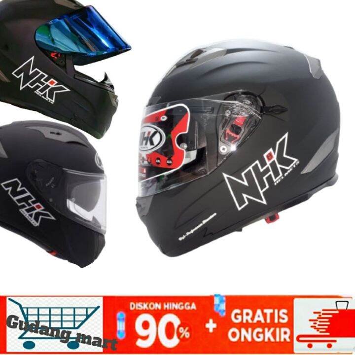 Helm nhk RX9 full face dobel visor hitam doff Original NHK RX9 Helm ...