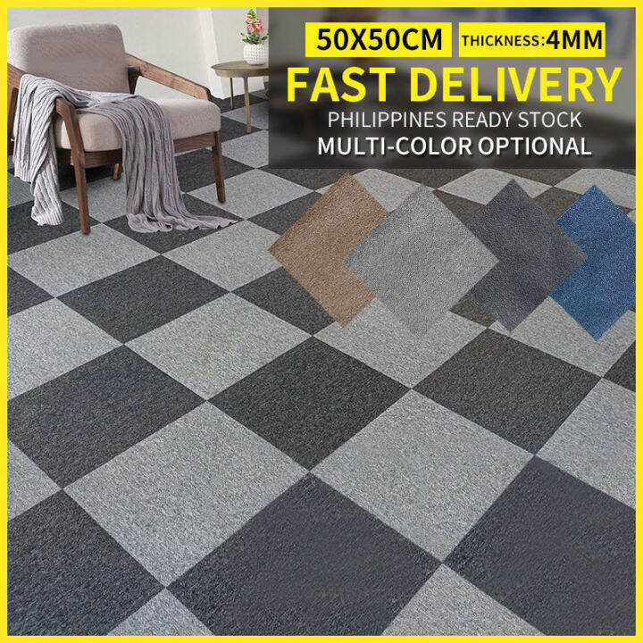 Floor Mat Carpet Tiles Office Carpet Mat 50x50cm Puzzle Floor Rug Floor ...