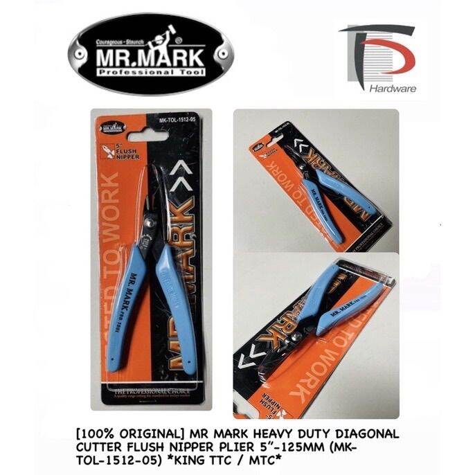 [100% ORIGINAL] MR MARK HEAVY DUTY DIAGONAL CUTTER FLUSH NIPPER PLIER 5”-125MM (MK-TOL-1512-05 ...