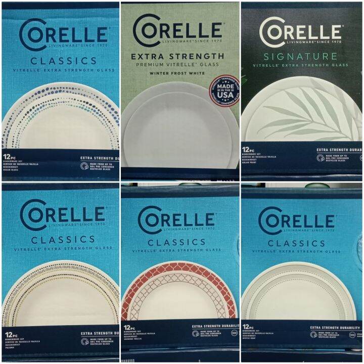 CORELLE VITRELLE Extra Strength Glass 12pc Set. Made in USA. | Lazada PH