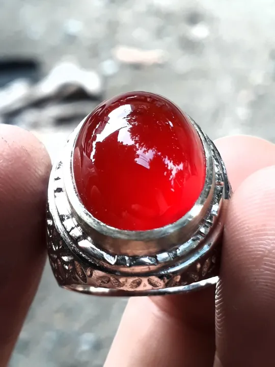 cincin peria batu akik anggur merah pacitan | Lazada Indonesia