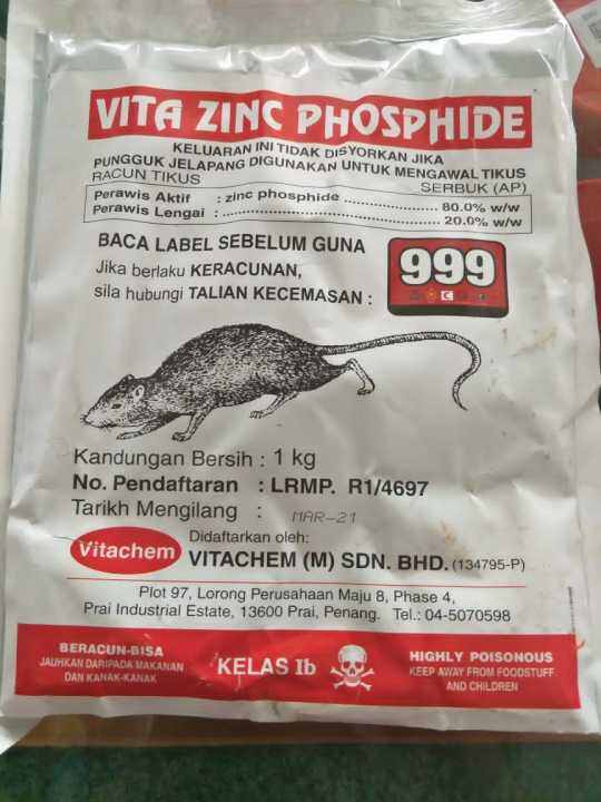 Mapa Zinc 250g/Vita Zinc Phosphide1kg Racun Tikus Rodenticide Serbuk ...