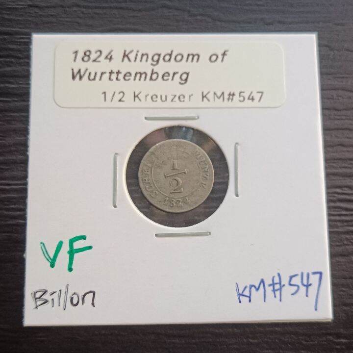 1824 Kingdom of Wurttemberg 1/2 Kreuzer - Crowned Arms | Lazada
