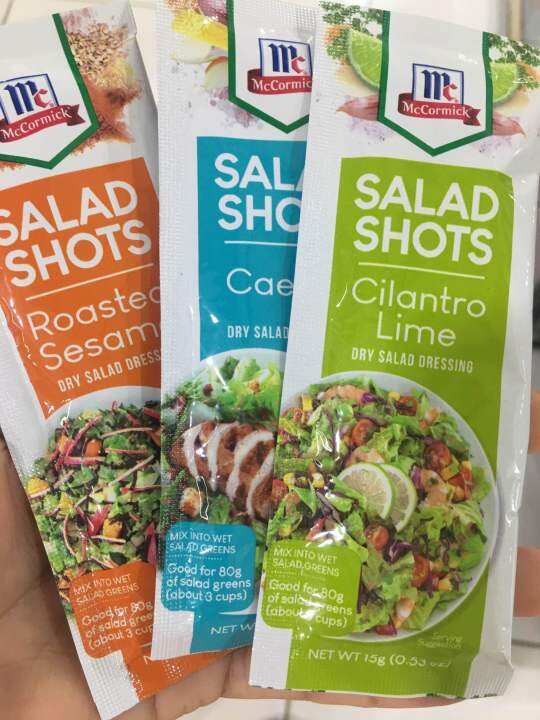 McCormick Salad shots dry salad dressing 15g Caesar/Roasted sesame ...