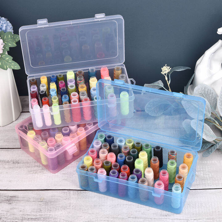42 Axis Sewing Threads Box Bobbins Storage Case Transparent Needle ...