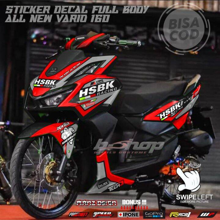 stiker decal motor vario 160 full body warna meraha | Lazada Indonesia