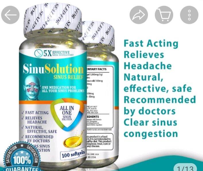 SINUSOLUTION SINUS RELIEF.NASAL POLYPS CURED.RHINITIS RELIEF.FSST ...