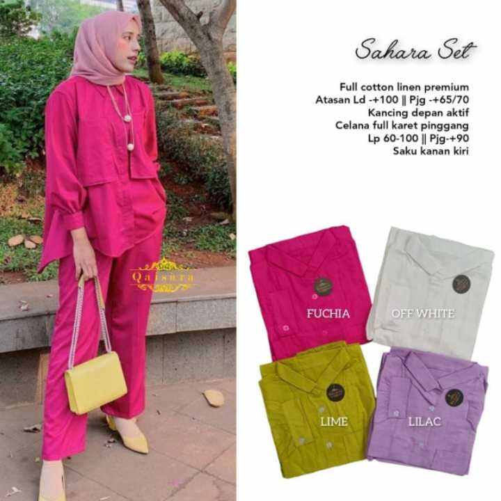 Sahara Set Linen Premium / one set terbaru 2022 kekinian viral dewasa ...