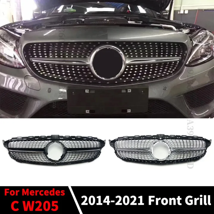 Sport Front Hood Grille Racing Bumper Grill Diamond Style Mesh Tuning ...