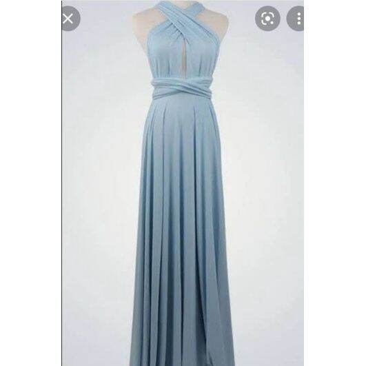 SALE!! LIGHT DUSTY BLUE INFINITY DRESS with Attached tube FLOORLENGTH ...