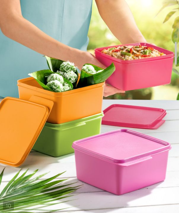 Tupperware stack n snack จุ 1.2ลิตร 4ใบ 4สี | Lazada.co.th