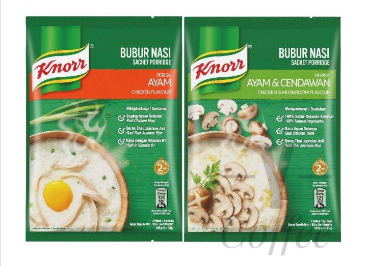 Knorr Instant Sachet Porridge | Bubur Nasi 3 Sachets x 35g (105g) | Lazada