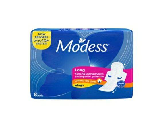 Modess Long Cottony Soft Cover w/ Wings ( 8 pads ) | Lazada PH