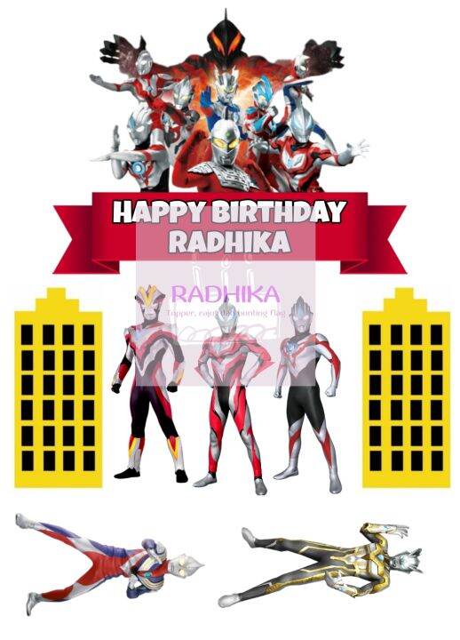 Topper kue ultraman custom nama | Lazada Indonesia