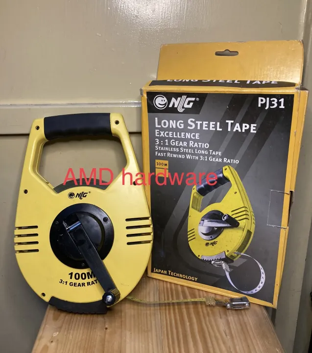 METERAN GULUNG 100M LONG STEEL TAPE MEASURE PJ31 NLG 100 Meter plastik ...