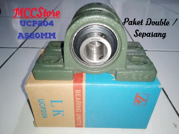 LK Pillow Block Bearing Ucp 204 AS20mm Laher Duduk Paket Double / Sepasang | Lazada Indonesia