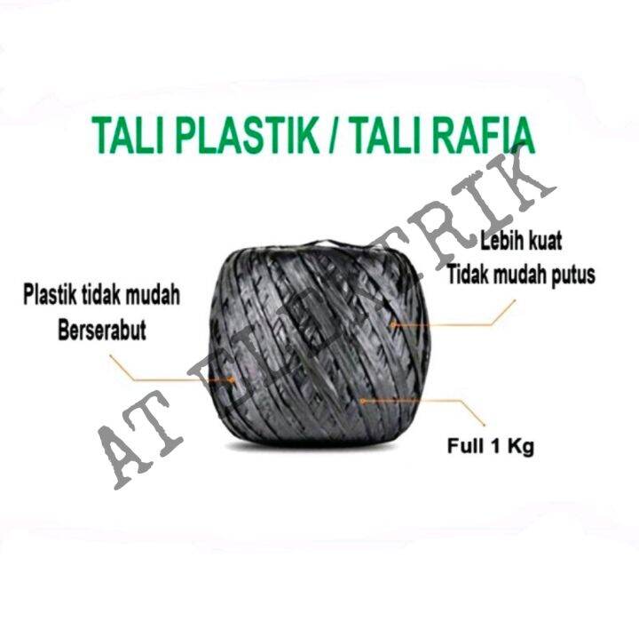 TALI RAFIA / TALI PLASTIK 1 ROLL BESAR 1KG WARNA HITAM | Lazada Indonesia