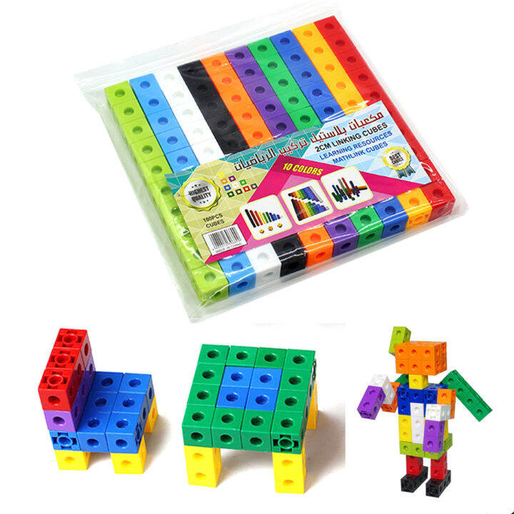 100PCS Assembled Building Blocks Kids Stacking Cube Building Kit ...
