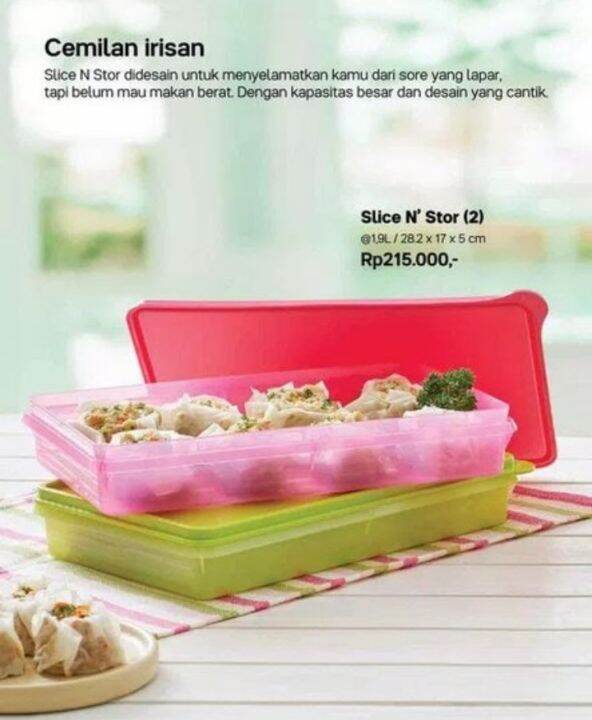 slice n stor tupperware (2) toples kotak tupperware | Lazada Indonesia