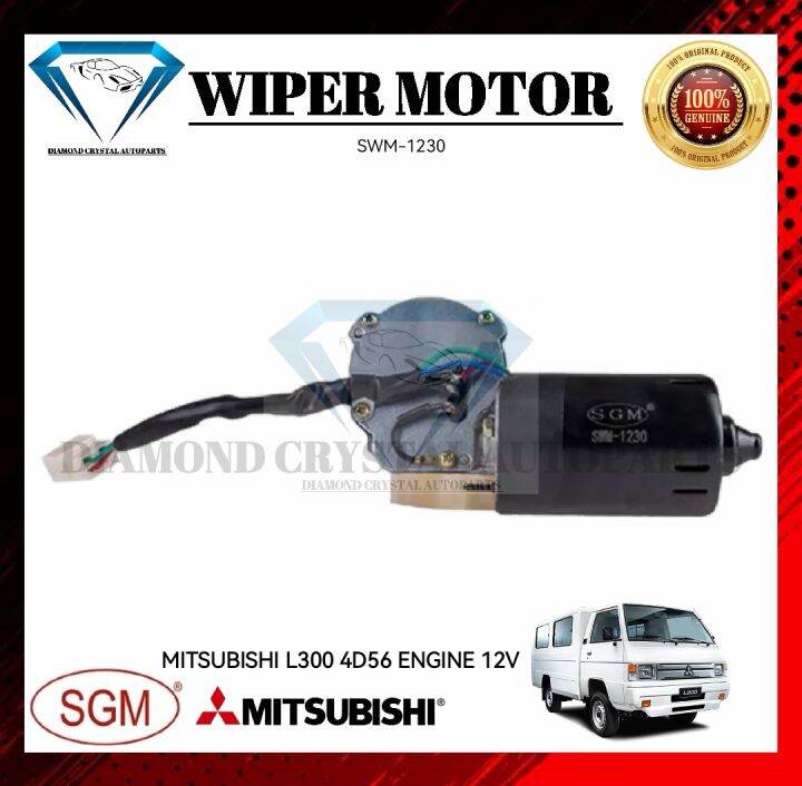 WIPER MOTOR MITSUBISHI 4D56 L300 ENGINE 12V HEAVY-DUTY "SGM BRAND ...