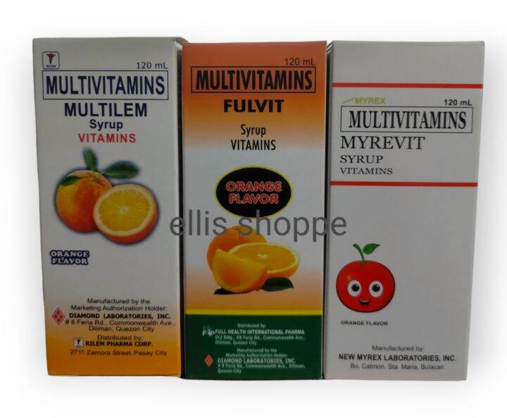 Multilem / Fulvit / Myrevit Multivitamins Syrup for Kids (Orange Flavor ...