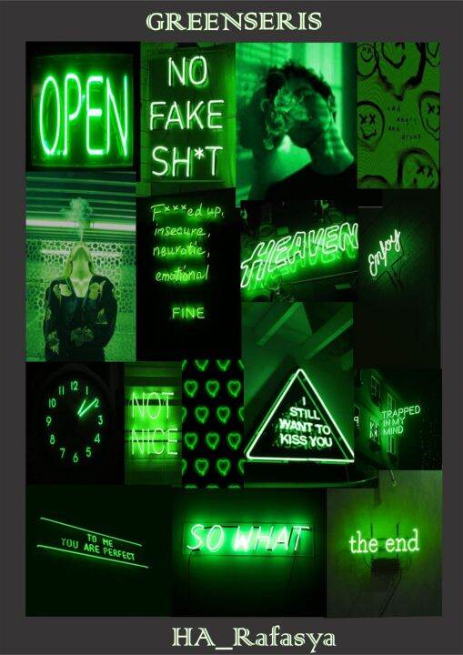 (16PCS) Poster Green | Poster Neon Hijau | Light Green | Poster ...
