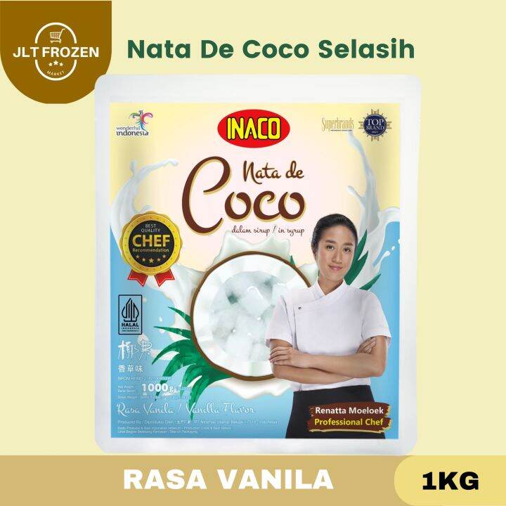 Inaco Nata De Coco Dengan Selasih 1kg - Vanila/Strawberry / Jeruk ...