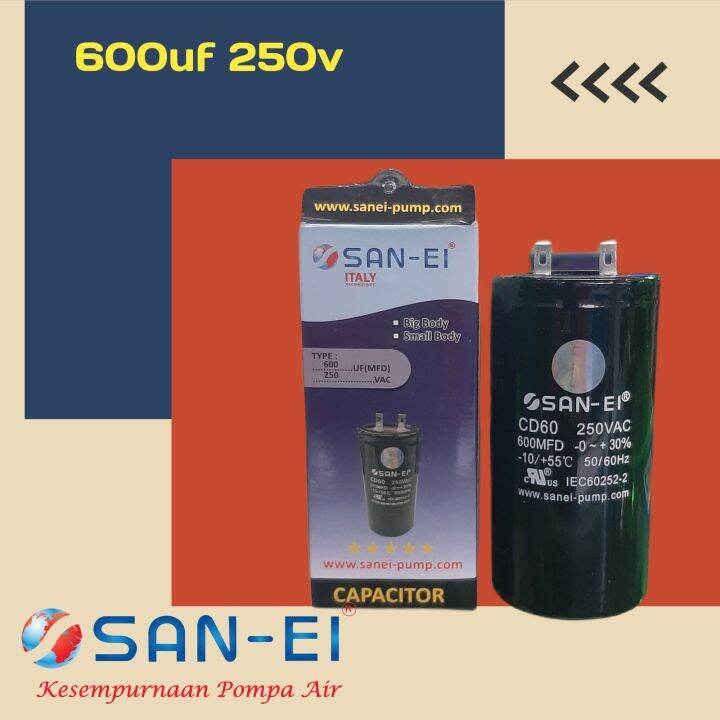 SAN-EI kapasitor motor starting 600uf 250V | Lazada Indonesia