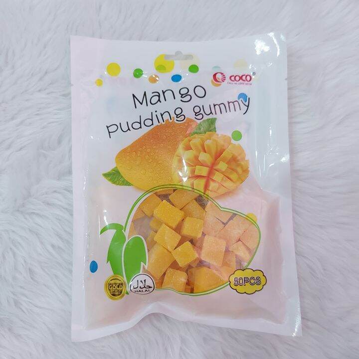 Coco Mango Pudding Gummy Cubes 50pieces | Lazada PH