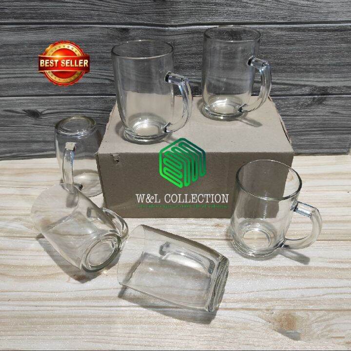6 GELAS MUG BESAR 430 ML GELAS KACA BELING CANTIK GELAS TEH BESAR GELAS ...