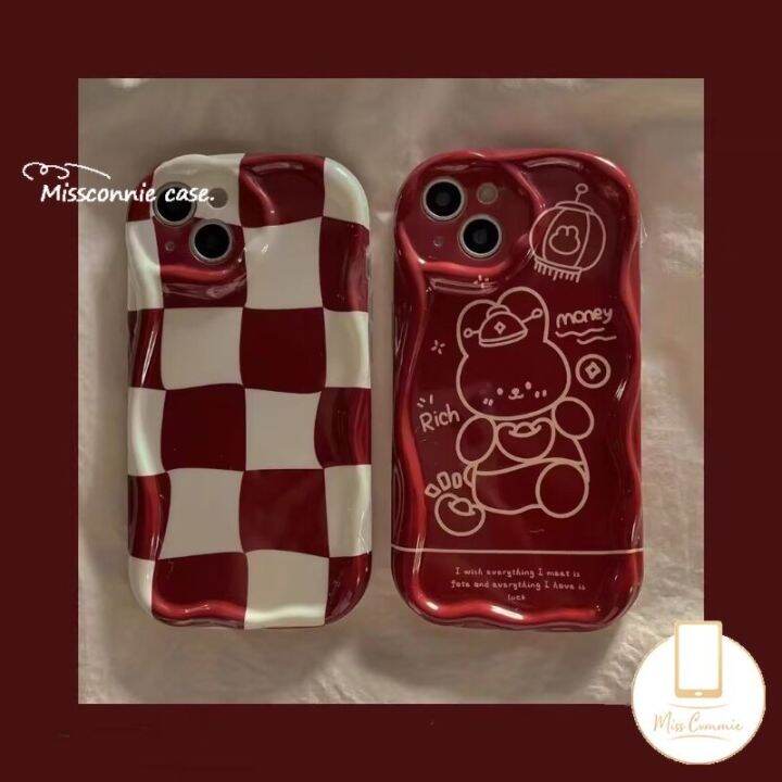 MissConnie 3D Wavy Curved Edge Glossy Phone Case Compatible for IPhone ...