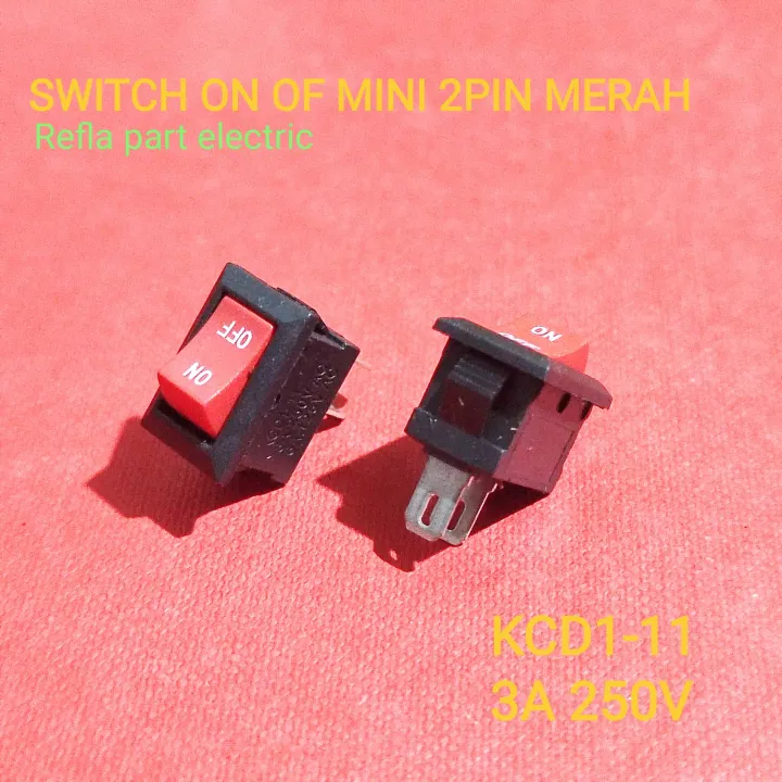 1 BUAH ROCKER SWITCH MINI 2PIN MERAH | Lazada Indonesia