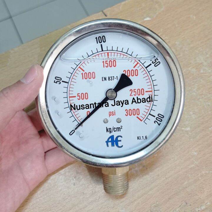 Pressure Gauge Manometer Stainless 2 1/2 " inchi 200 Bar 3000 Psi AE | Lazada Indonesia