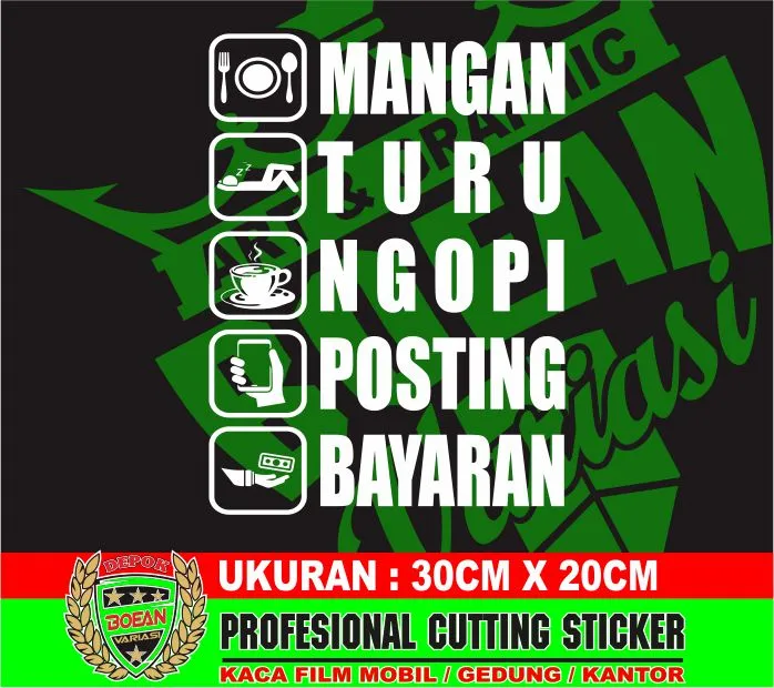 cutting sticker keren kaca body mobil fasilitas bus truck L300 granmax ...