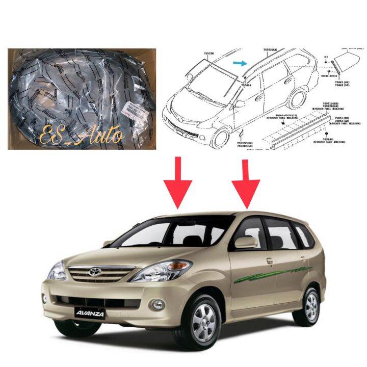 *ORIGINAL TOYOTA F601, F602 AVANZA 2003-2010 ROOF MOULDING RUBBER LH ...