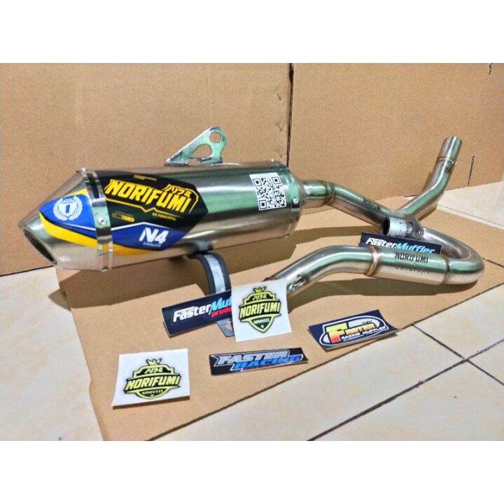 KNALPOT NORIFUMI N4 FULLSYSTEM KNALPOT CRF 150 KLX 150 D TRACKER WR155 ...