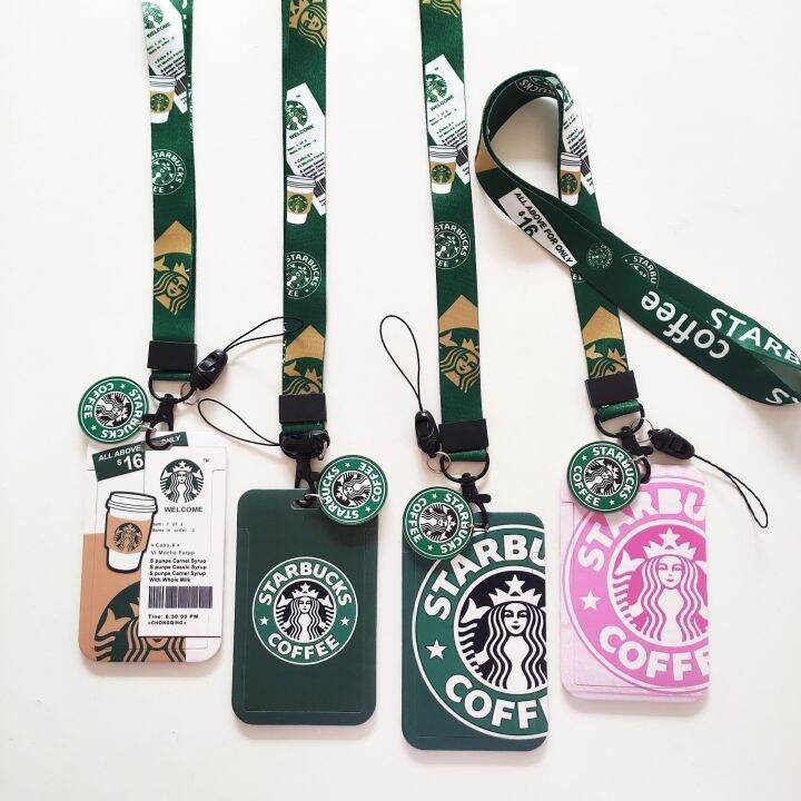 ID Card Holder Name Tag Lanyard Starbucks Coffee / Kalung Wadah Kartu ...
