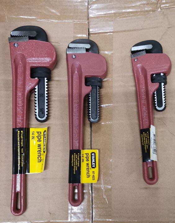 Stanley heavy duty pipe wrench 10", 12", 14" | Lazada PH