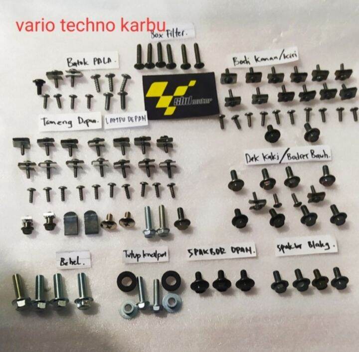 baut full body Honda Vario Techno Karbu/baut lengkap set body Vario ...