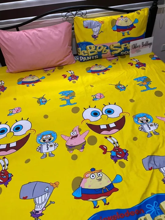 SpongeBob design Canadian cotton bedsheet by Cobre Kama Collection # ...