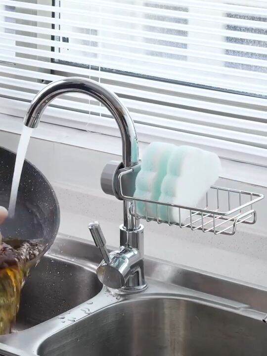 TLE Kitchen Stainless Steel Water tap Suspension Storage Rack Sink ...