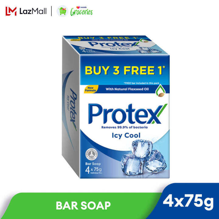 Protex Icy Cool Antibacterial Bar Soap Valuepack 75g x 4 | Lazada