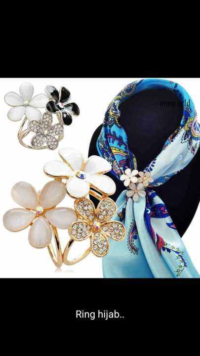 Ring hijab bunga/ring hijab import | Lazada Indonesia