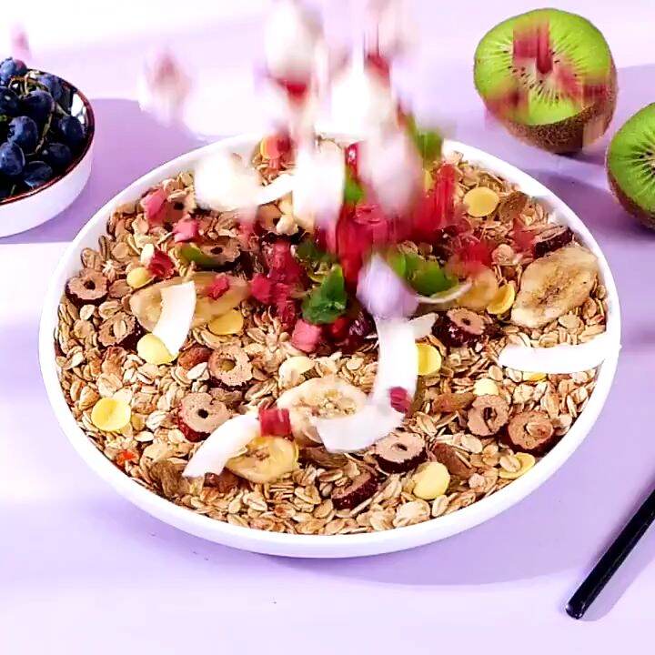 HAPPY Cereal Mixed Fruit Oatmeal Cereal Instant Breakfast Natural ...
