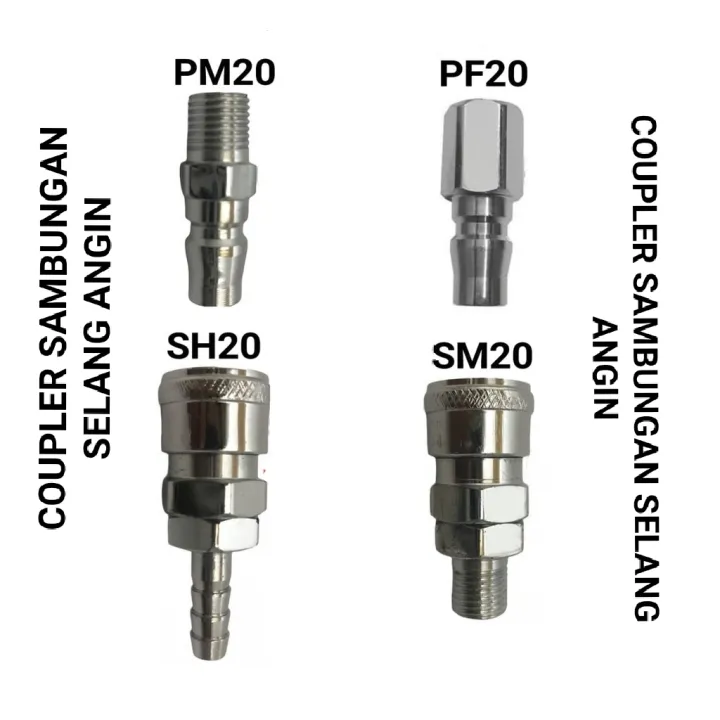 Sambungan Selang Kompresor Angin Quick Coupler Adapter Plug Soket Slang ...